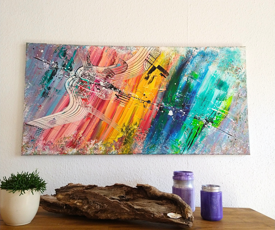 Wandgestaltung mit abstrakter Leinwandkunst - JanisColorArt